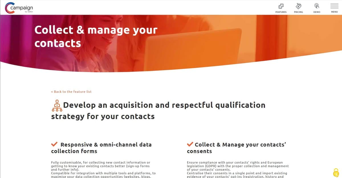 Collect and manage your contacts for sustainable marketing performance