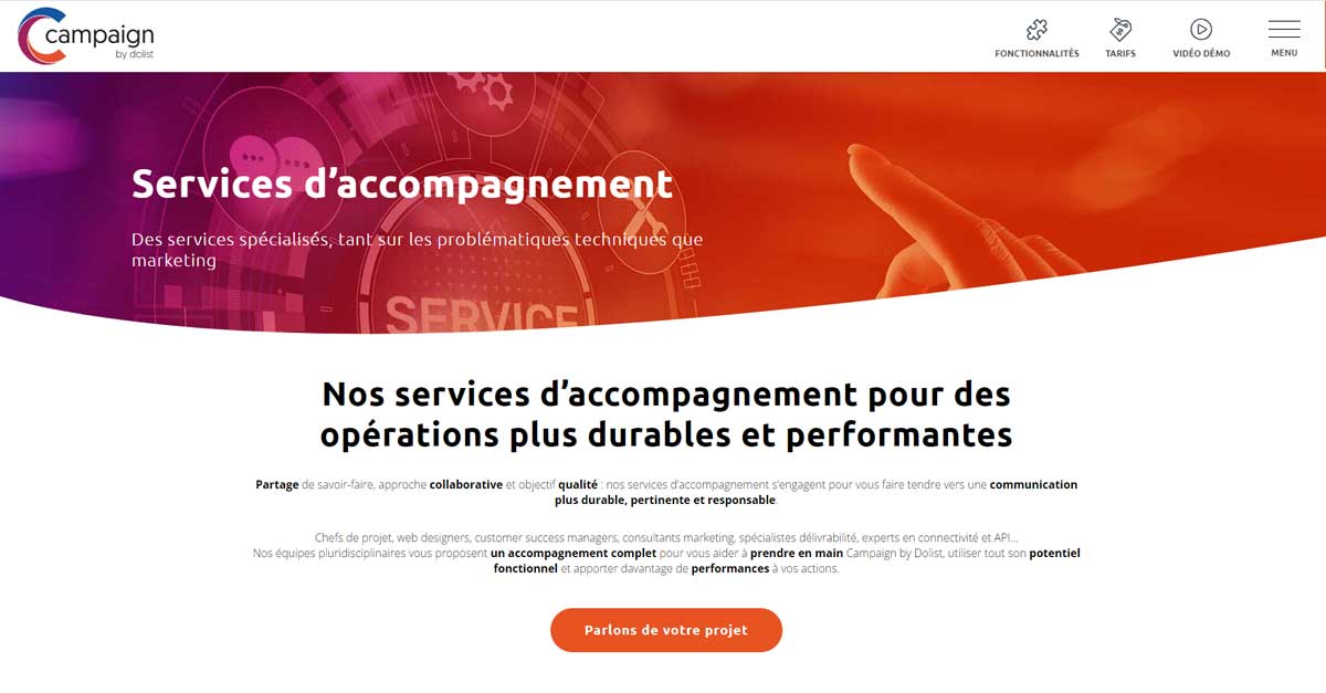 Services d’accompagnement marketing et techniques - Campaign by Dolist